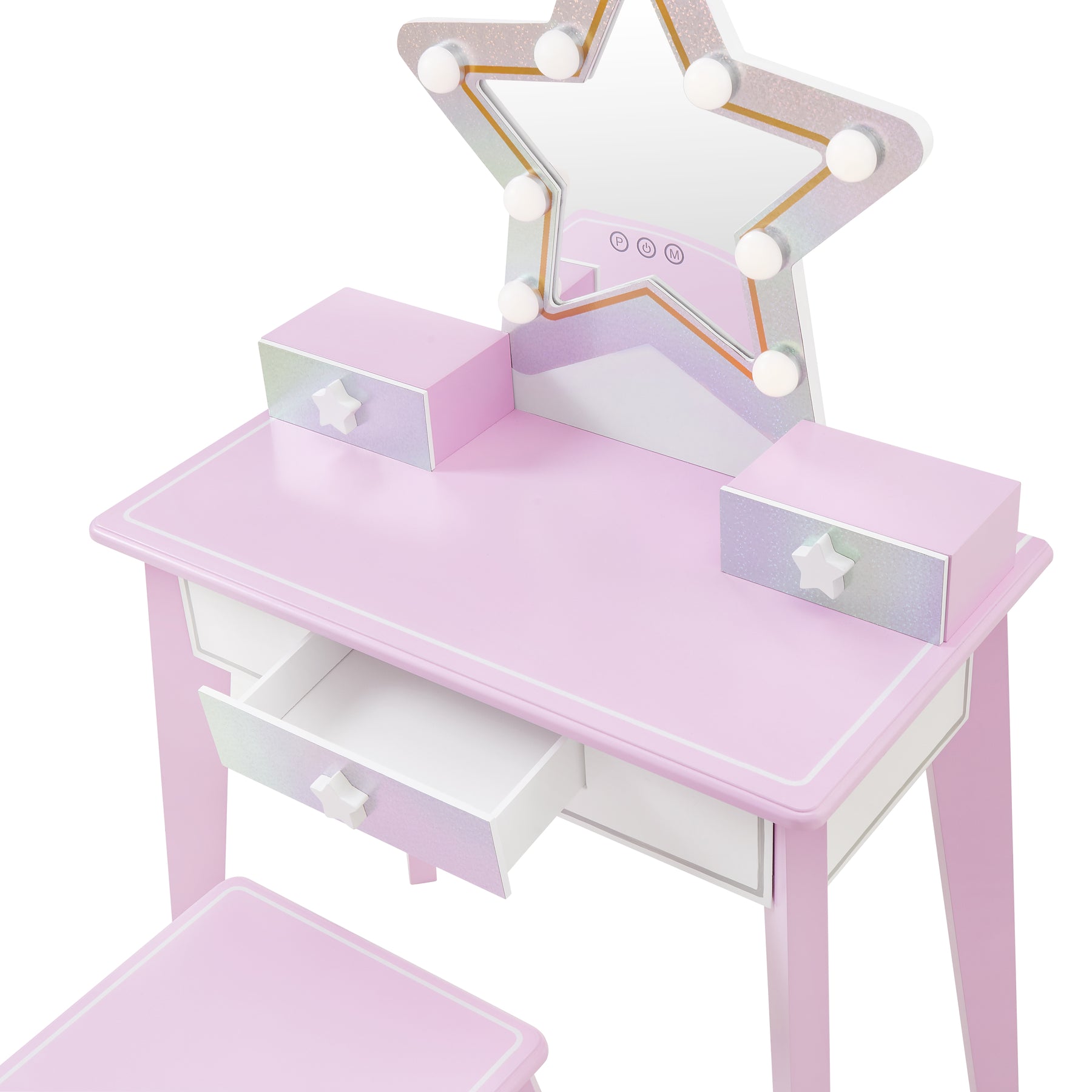Fantasy Fields Little Princess Star Vanity with LED Mirror, Lavender/W ...