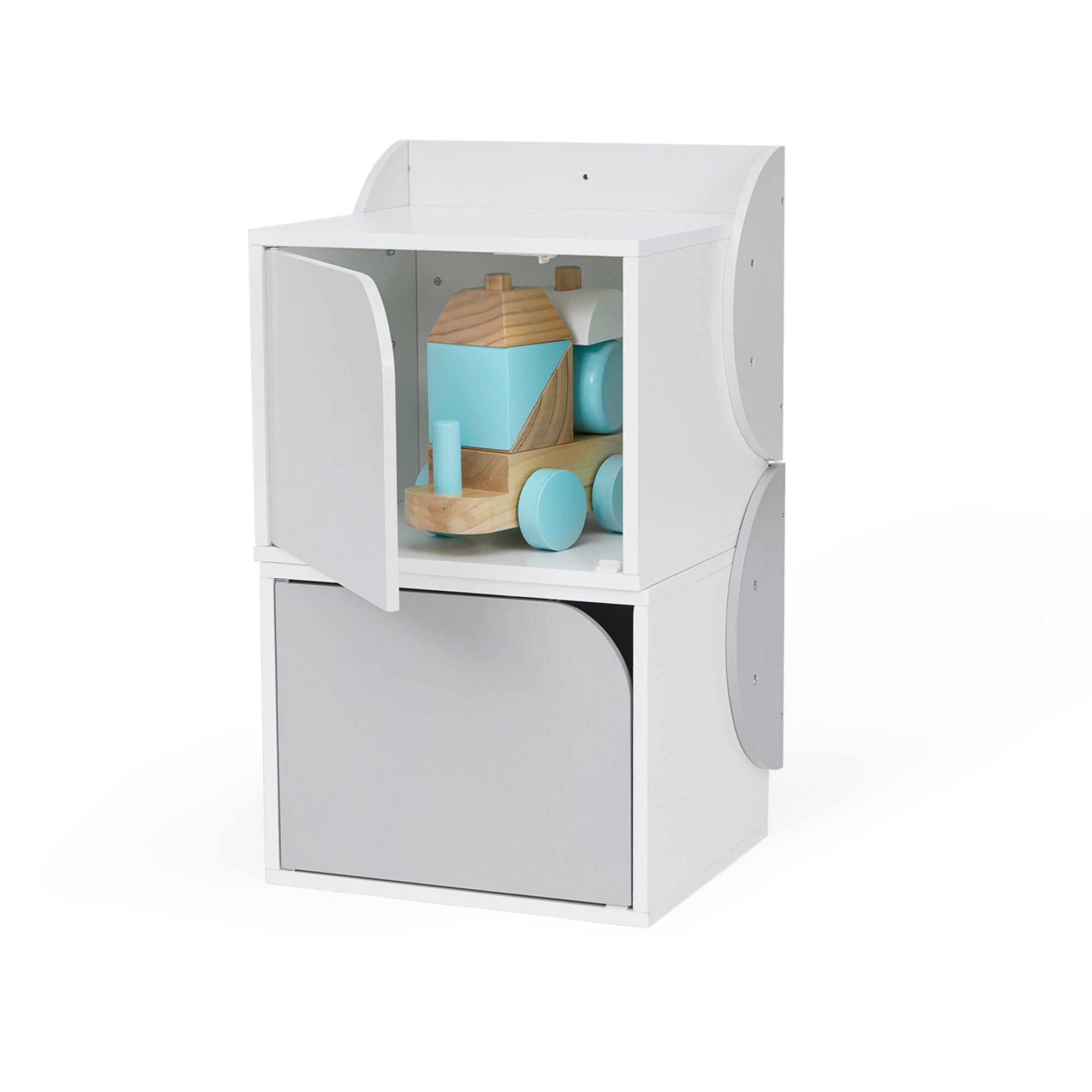 Fantasy Fields Kids Biscay Bricks Square Table and Two Chair Cubes wit ...