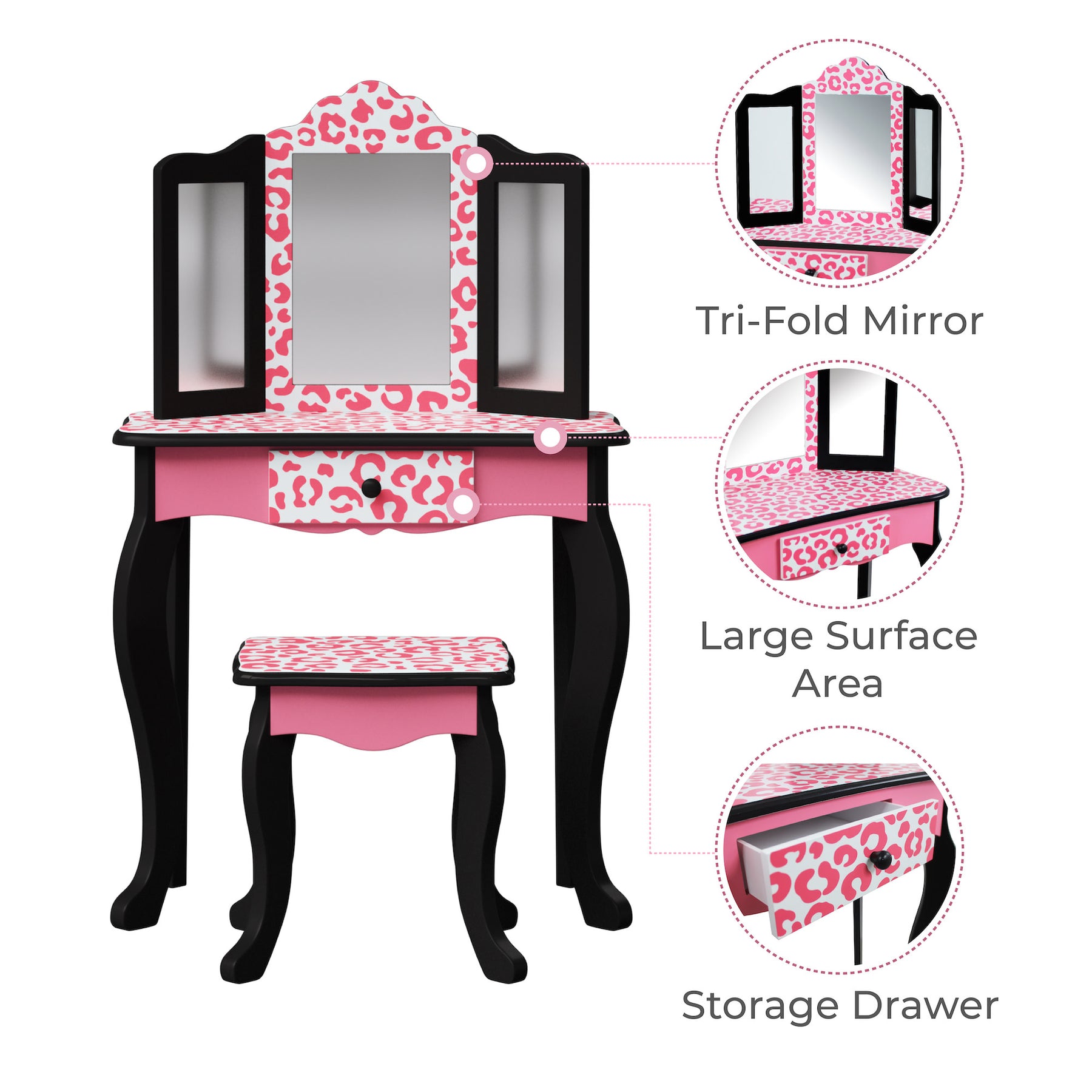 Play Vanity | Kids Vanity Set with Mirror, Girls Vanity Set | Fantasy ...